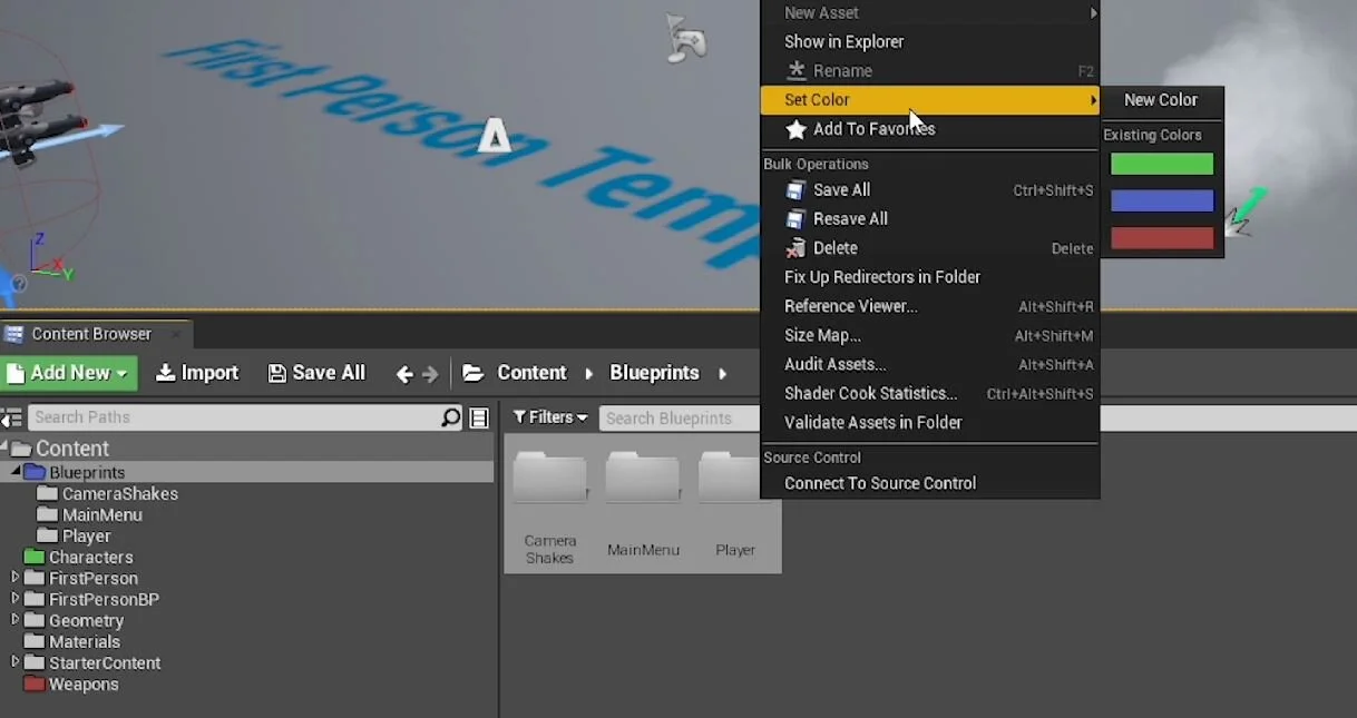 Quick Dev Tip #07 UE4 - Coloured Folders! — CBgameDev
