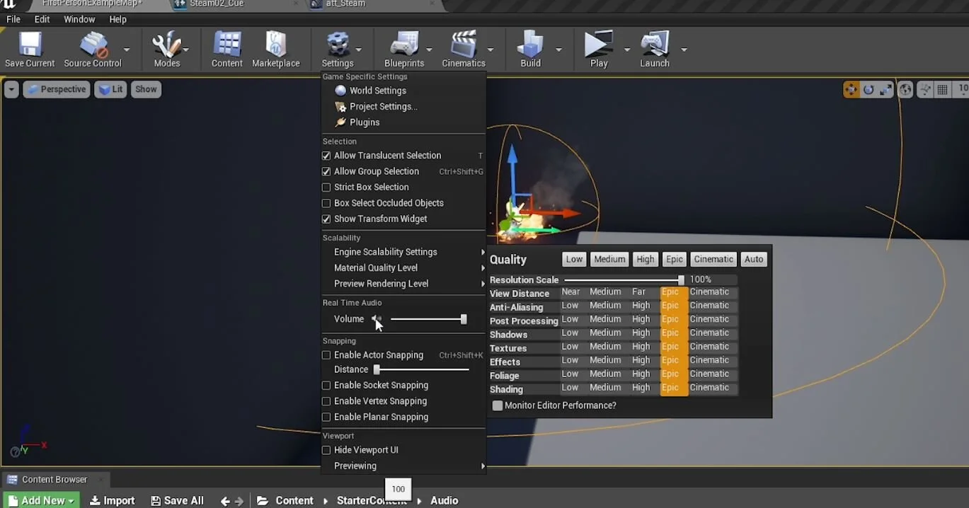 QUICK DEV TIP #16 UE4 - PREVIEW AUDIO FROM VIEWPORT — CBgameDev
