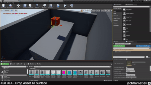 QUICK DEV TIP #28 UE4 - Drop Asset To Surface — CBgameDev