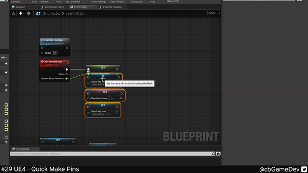 QUICK DEV TIP #29 UE4 - Quick Make Pins — CBgameDev