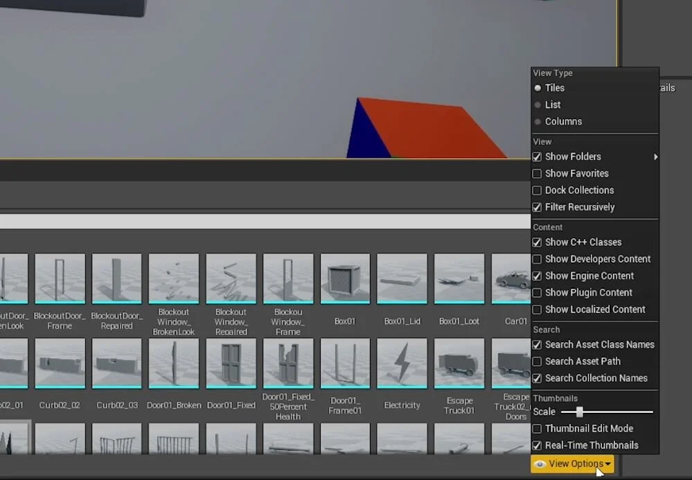 QUICK DEV TIP #30 UE4 - Content Browser Icon Size — CBgameDev