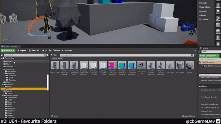 QUICK DEV TIP #31 UE4 - Favourite Folders — CBgameDev