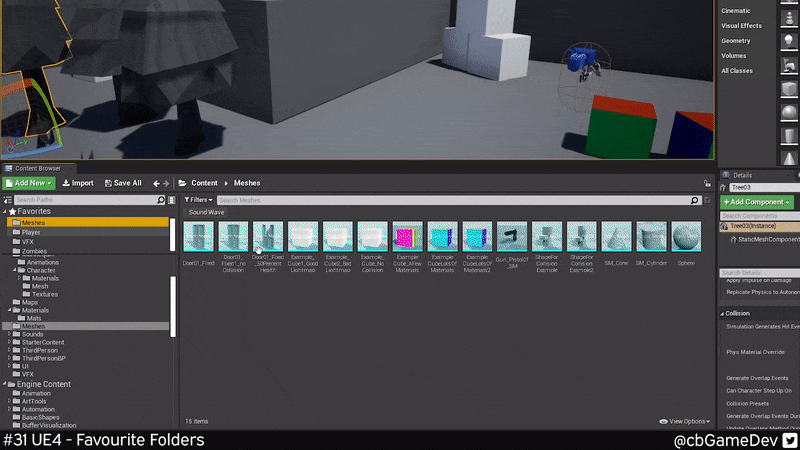 QUICK DEV TIP #31 UE4 - Favourite Folders — CBgameDev