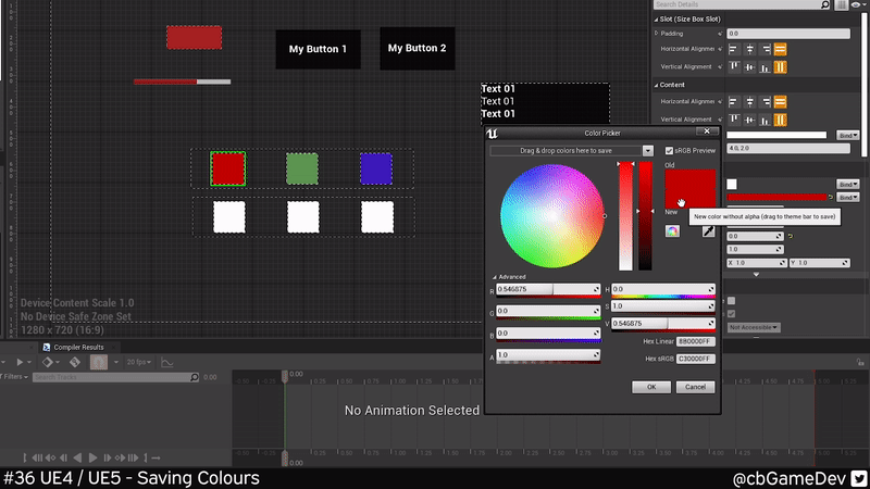 QUICK DEV TIP #36 UE4 / UE5 - Saving Colours — CBgameDev