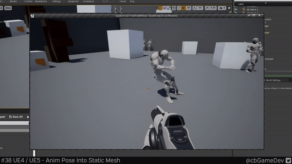 QUICK DEV TIP #38 UE4 / UE5 - Animation Pose Into Static Mesh — CBgameDev