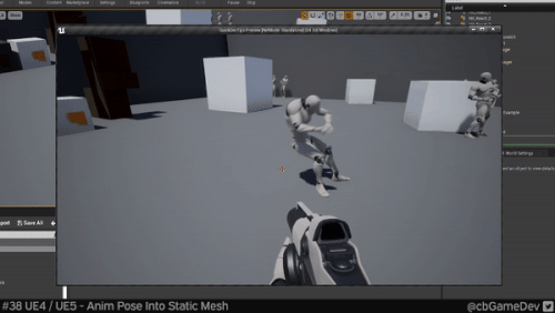 QUICK DEV TIP #38 UE4 / UE5 - Animation Pose Into Static Mesh — CBgameDev