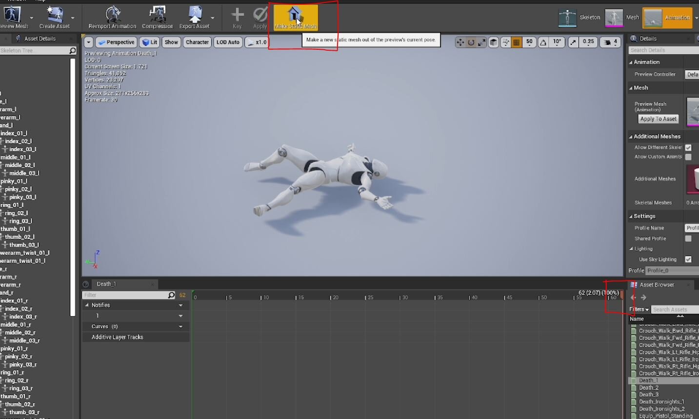 QUICK DEV TIP #38 UE4 / UE5 - Animation Pose Into Static Mesh — CBgameDev