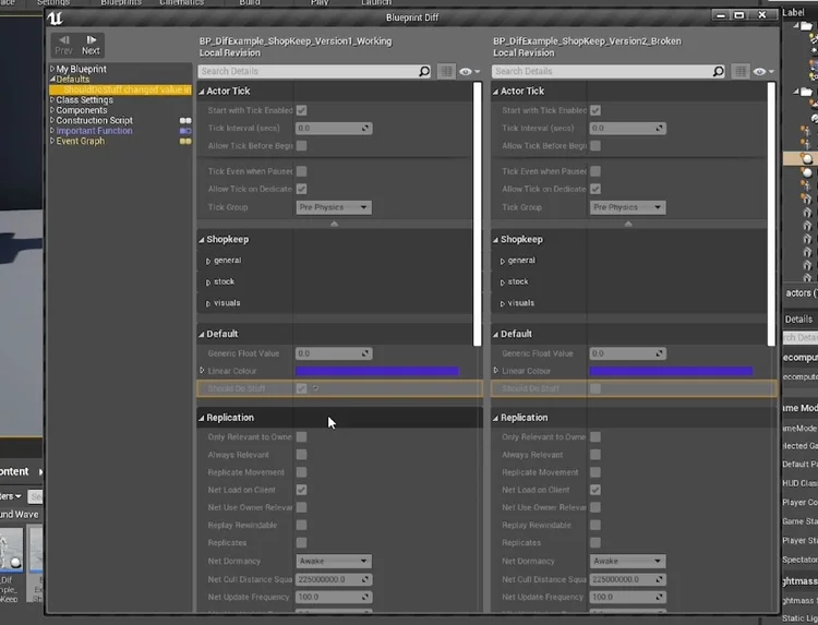 QUICK DEV TIP #40 UE4 / UE5 - Diffing Blueprints — CBgameDev