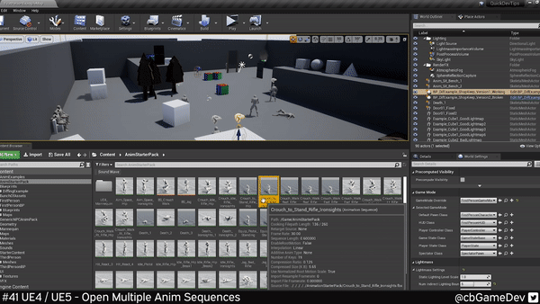 QUICK DEV TIP #41 UE4 / UE5 - Have Multiple Anim Sequences Open — CBgameDev