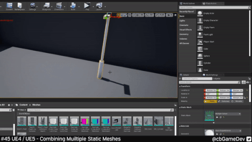 Quick Dev Tip 45 Ue4 Ue5 Combining Multiple Static Meshes — Cbgamedev