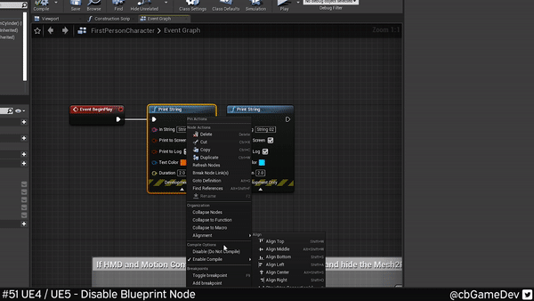 QUICK DEV TIP #51 UE4 / UE5 - DISABLE BLUEPRINT NODE — CBgameDev