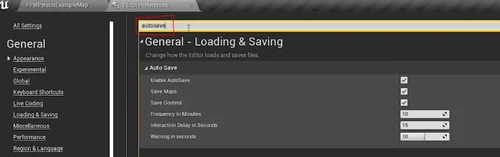 QUICK DEV TIP #65 UE4 / UE5 - EDIT AUTOSAVE SETTINGS — CBgameDev