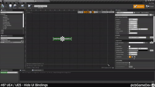 QUICK DEV TIP #87 UE4 / UE5 - HIDE UI BINDINGS — CBgameDev