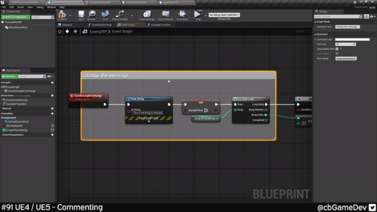 QUICK DEV TIP #91 UE4 / UE5 - COMMENTING — CBgameDev