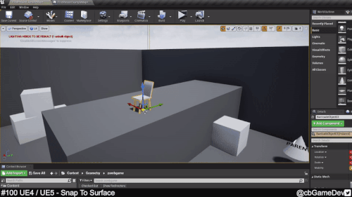 QUICK DEV TIP #100 UE4 / UE5 - Snap To Surface — CBgameDev