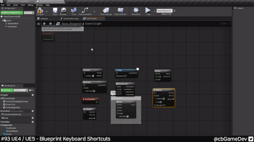 QUICK DEV TIP #93 UE4 / UE5 - BLUEPRINT KEYBOARD SHORTCUTS — CBgameDev