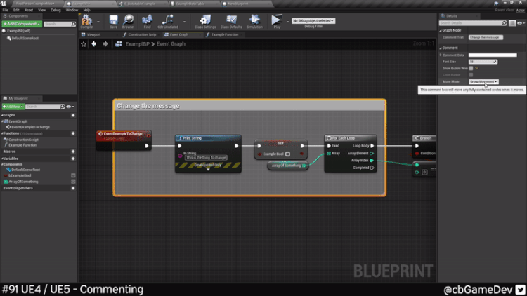 QUICK DEV TIP #91 UE4 / UE5 - COMMENTING — CBgameDev