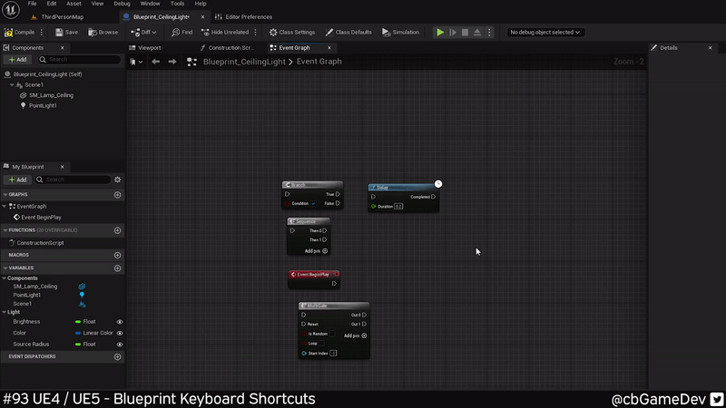 QUICK DEV TIP #93 UE4 / UE5 - BLUEPRINT KEYBOARD SHORTCUTS — CBgameDev