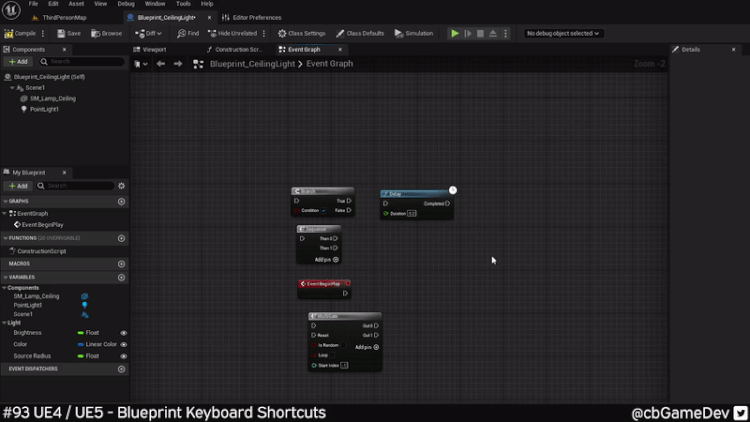QUICK DEV TIP #93 UE4 / UE5 - BLUEPRINT KEYBOARD SHORTCUTS — CBgameDev