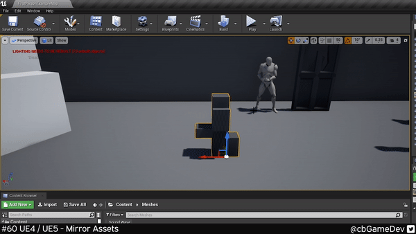 QUICK DEV TIP #60 UE4 / UE5 - MIRROR ASSETS — CBgameDev