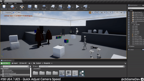 QUICK DEV TIP #58 UE4 / UE5 - QUICK ADJUST CAMERA SPEED — CBgameDev