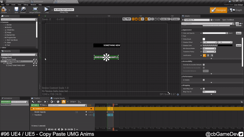 QUICK DEV TIP #96 UE4 / UE5 - Copy Paste UMG Anims — CBgameDev