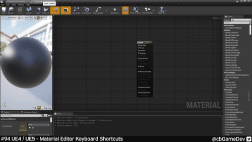 QUICK DEV TIP #94 UE4 / UE5 - MATERIAL EDITOR KEYBOARD SHORTCUTS ...