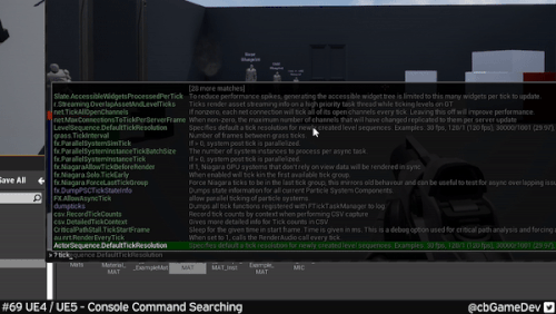 QUICK DEV TIP #69 UE4 / UE5 - CONSOLE COMMAND SEARCHING — CBgameDev