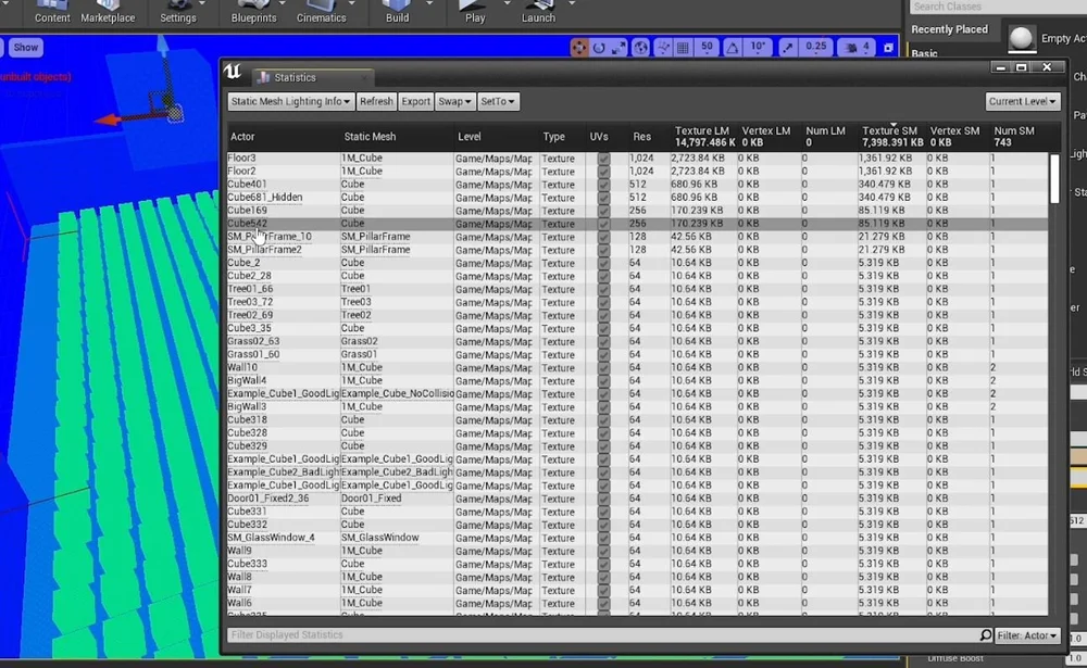 QUICK DEV TIP #53 UE4 / UE5 - LIGHT MAP STATISTICS — CBgameDev