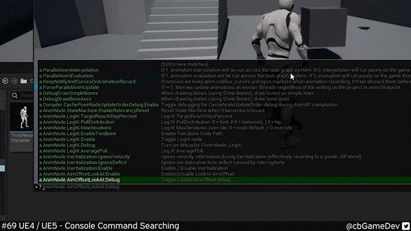 QUICK DEV TIP #69 UE4 / UE5 - CONSOLE COMMAND SEARCHING — CBgameDev