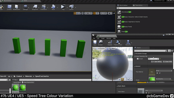 QUICK DEV TIP #76 UE4 / UE5 - SPEED TREE COLOUR VARIATION NODE — CBgameDev