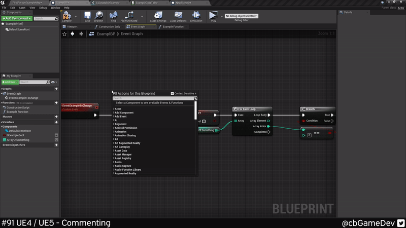 QUICK DEV TIP #91 UE4 / UE5 - COMMENTING — CBgameDev