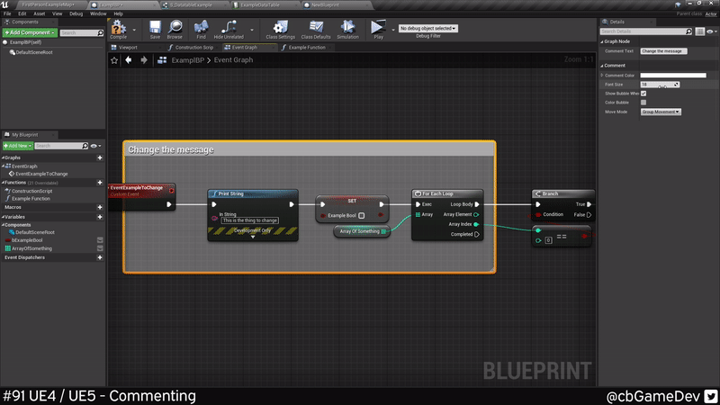 QUICK DEV TIP #91 UE4 / UE5 - COMMENTING — CBgameDev