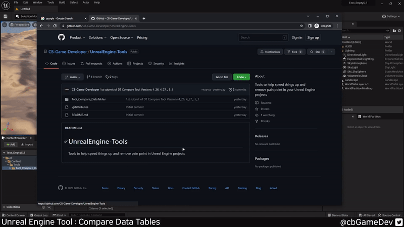 Compare Data tables Tool for Unreal Engine — CBgameDev