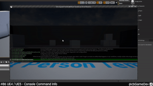 QUICK DEV TIP #86 UE4 / UE5 - CONSOLE COMMAND INFO — CBgameDev
