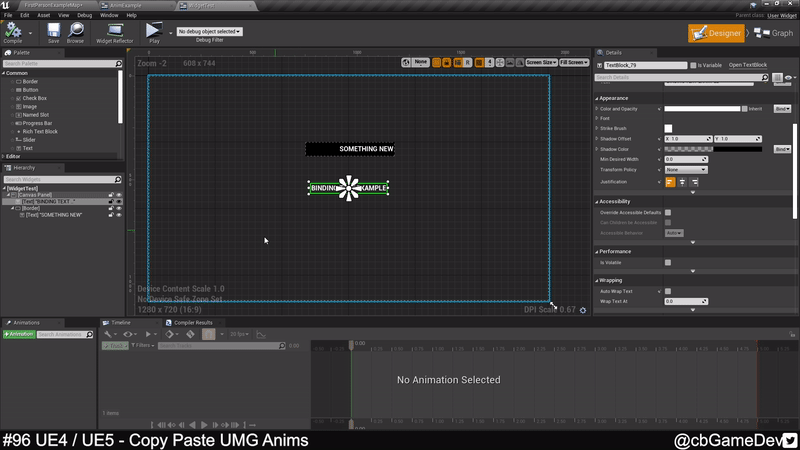 QUICK DEV TIP #96 UE4 / UE5 - Copy Paste UMG Anims — CBgameDev
