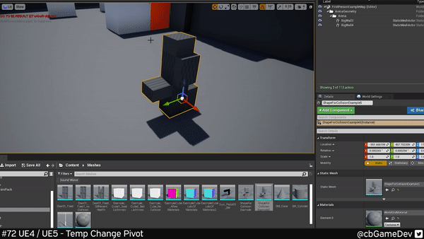 QUICK DEV TIP #72 UE4 / UE5 - TEMP CHANGE PIVOT — CBgameDev