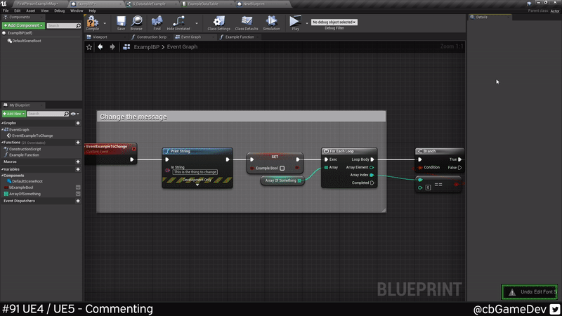 QUICK DEV TIP #91 UE4 / UE5 - COMMENTING — CBgameDev
