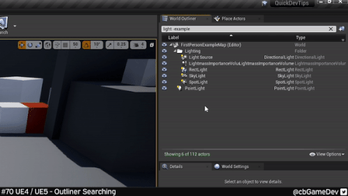 QUICK DEV TIP #70 UE4 / UE5 - OUTLINER FILTERING — CBgameDev