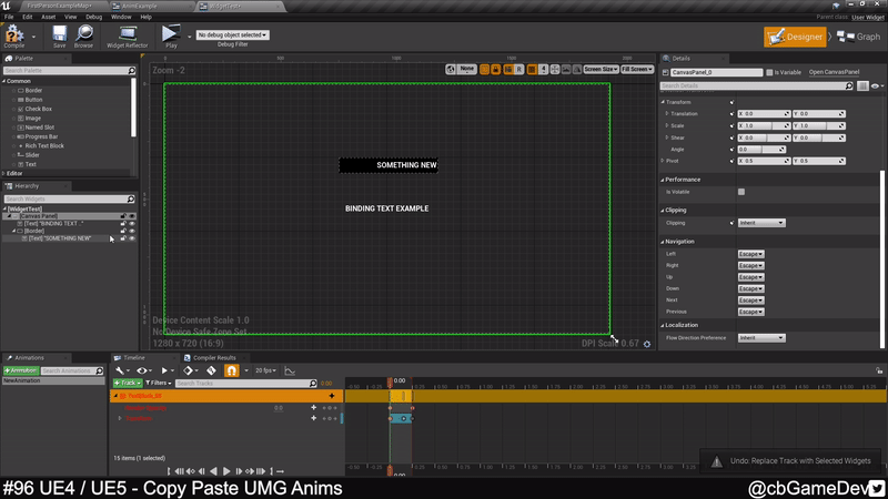 QUICK DEV TIP #96 UE4 / UE5 - Copy Paste UMG Anims — CBgameDev