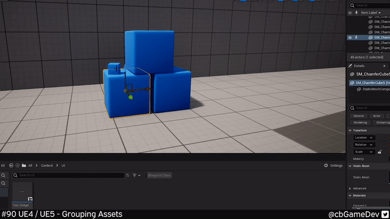 QUICK DEV TIP #90 UE4 / UE5 - GROUPING — CBgameDev