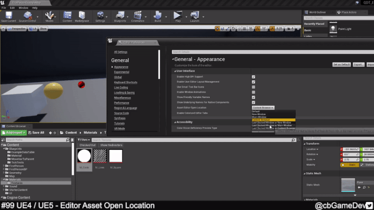 QUICK DEV TIP #99 UE4 / UE5 - Editor Asset Open Location — CBgameDev