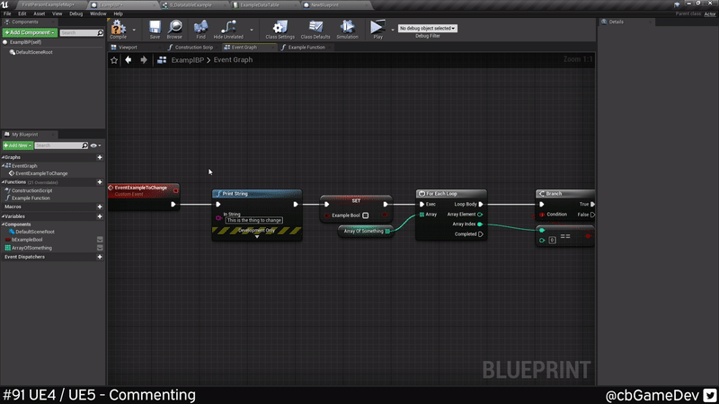 QUICK DEV TIP #91 UE4 / UE5 - COMMENTING — CBgameDev