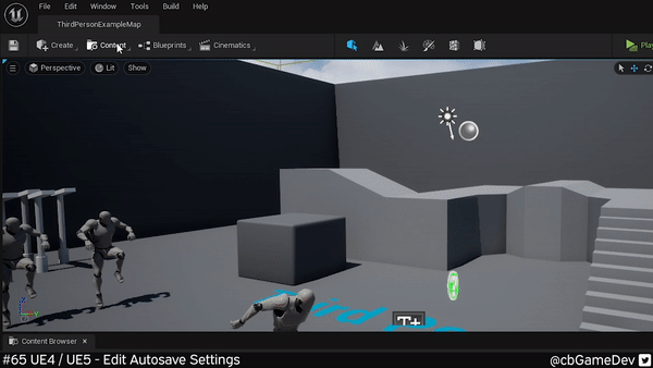 QUICK DEV TIP #65 UE4 / UE5 - EDIT AUTOSAVE SETTINGS — CBgameDev