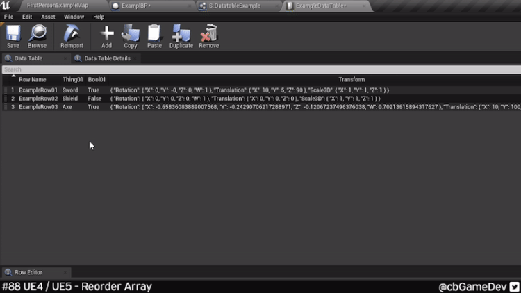 QUICK DEV TIP #88 UE4 / UE5 - REORDER ARRAY — CBgameDev