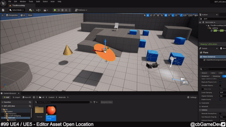 QUICK DEV TIP #99 UE4 / UE5 - Editor Asset Open Location — CBgameDev
