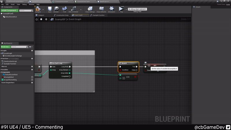 QUICK DEV TIP #91 UE4 / UE5 - COMMENTING — CBgameDev
