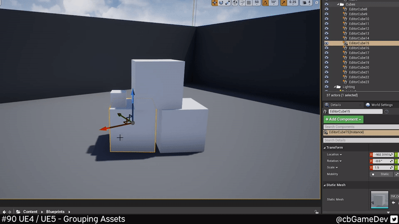 QUICK DEV TIP #90 UE4 / UE5 - GROUPING — CBgameDev