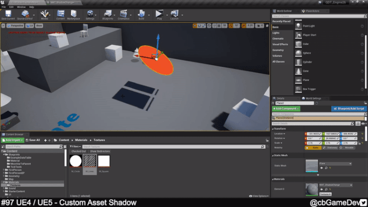 QUICK DEV TIP #98 UE4 / UE5 - Custom Asset Shadow — CBgameDev