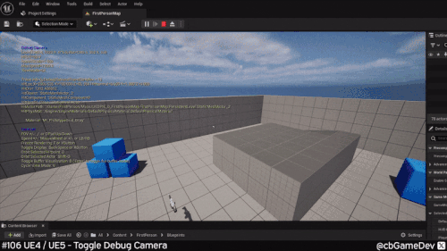 Quick Dev Tip 106 Ue4 Ue5 Toggle Debug Camera — Cbgamedev